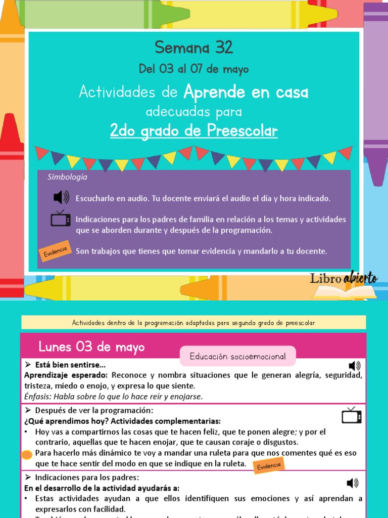 ??32 Semana Aprende en Casa 2do Preescolar?? | PDF | Educación de la ...