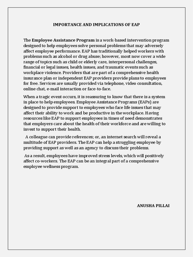 Importance and Implications of Eap | PDF | Career & Growth | Self ...