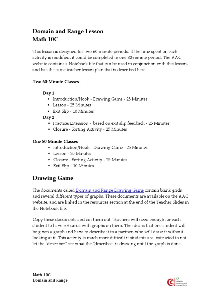 Domain and Range Lesson | PDF | Cartesian Coordinate System | Homework