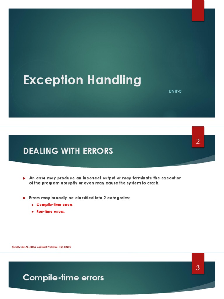 Unit3-Part1 (Exception Handling) | PDF | Method (Computer Programming ... Unit3-Part1 (Exception Handling) | PDF | Method (Computer Programming ...