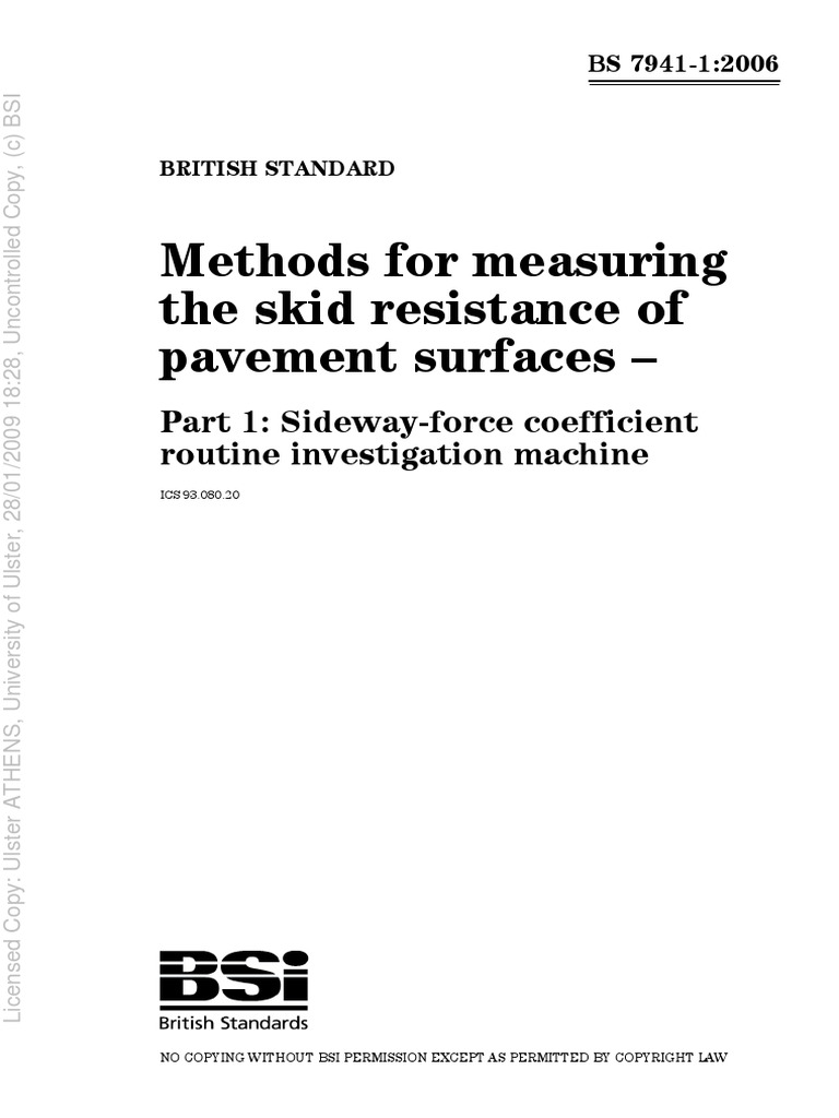BS 7941-1-2006 | PDF | Friction | Tire