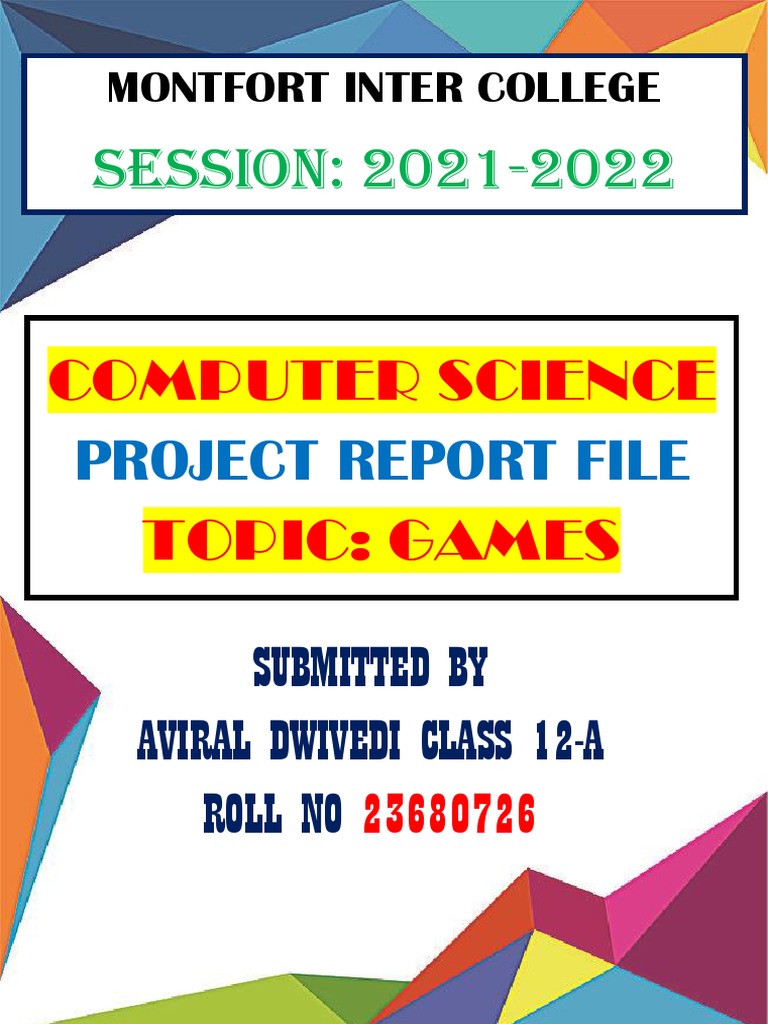 Class 12 CBSE Boards Computer Project File | PDF | Menu (Computing ...