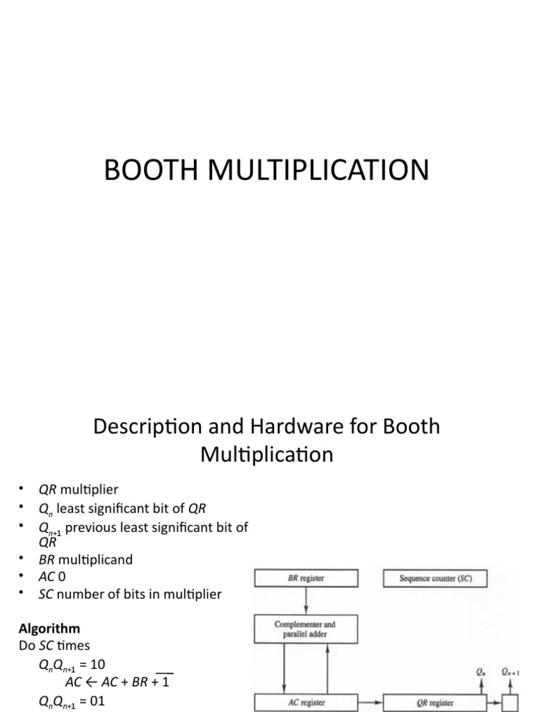 Booth Multiplication Algorithm Explained | PDF | Multiplication | Arithmetic