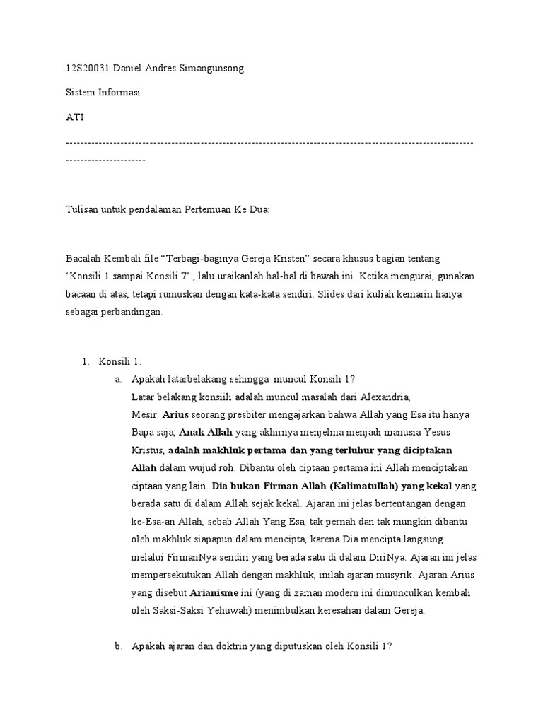 T3 - 12S20031 - Daniel Andres Simangunsong - Sistem Infomasi | PDF