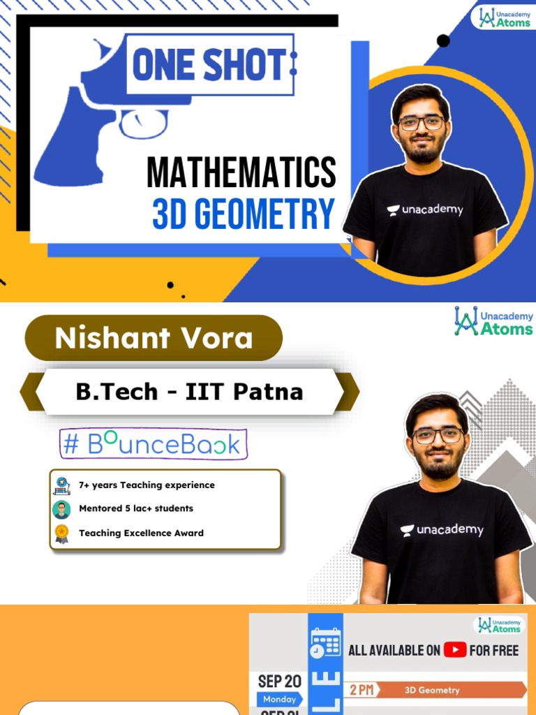 3D Geometry One Shot #BounceBack | Download Free PDF | Line (Geometry ...