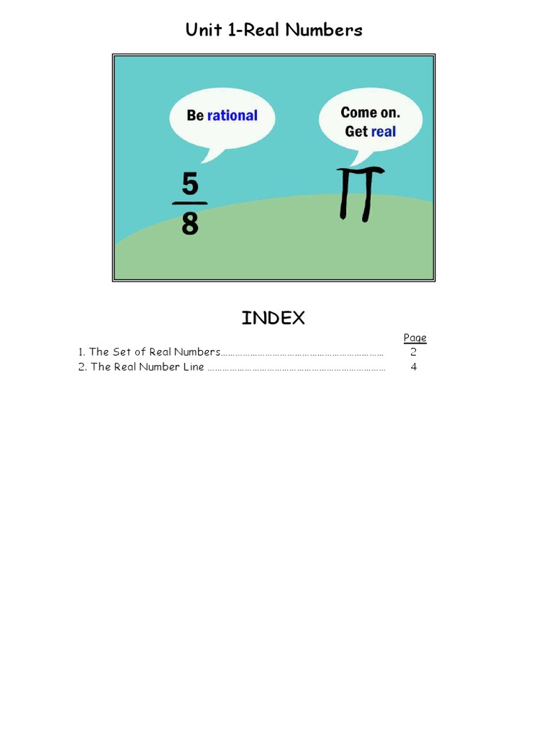 Unit 1 Real Numbers Notes | PDF | Numbers | Set (Mathematics)