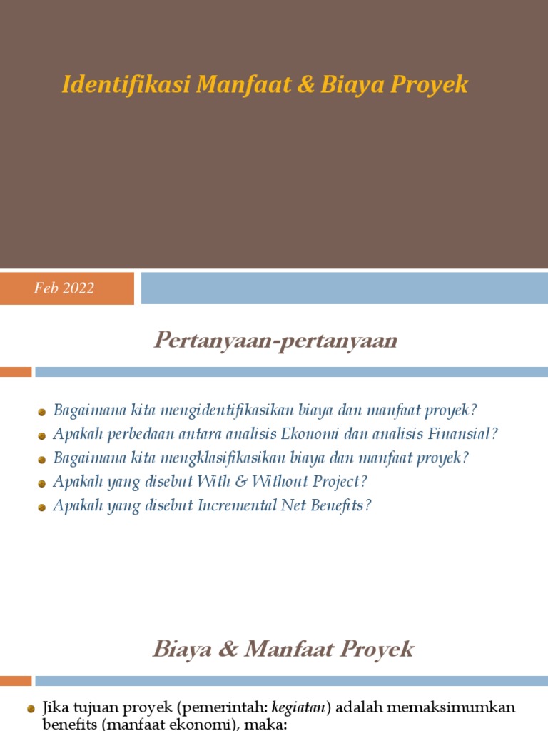 Topik-4 Identifikasi Biaya & Manfaat - Upload | PDF | Bisnis