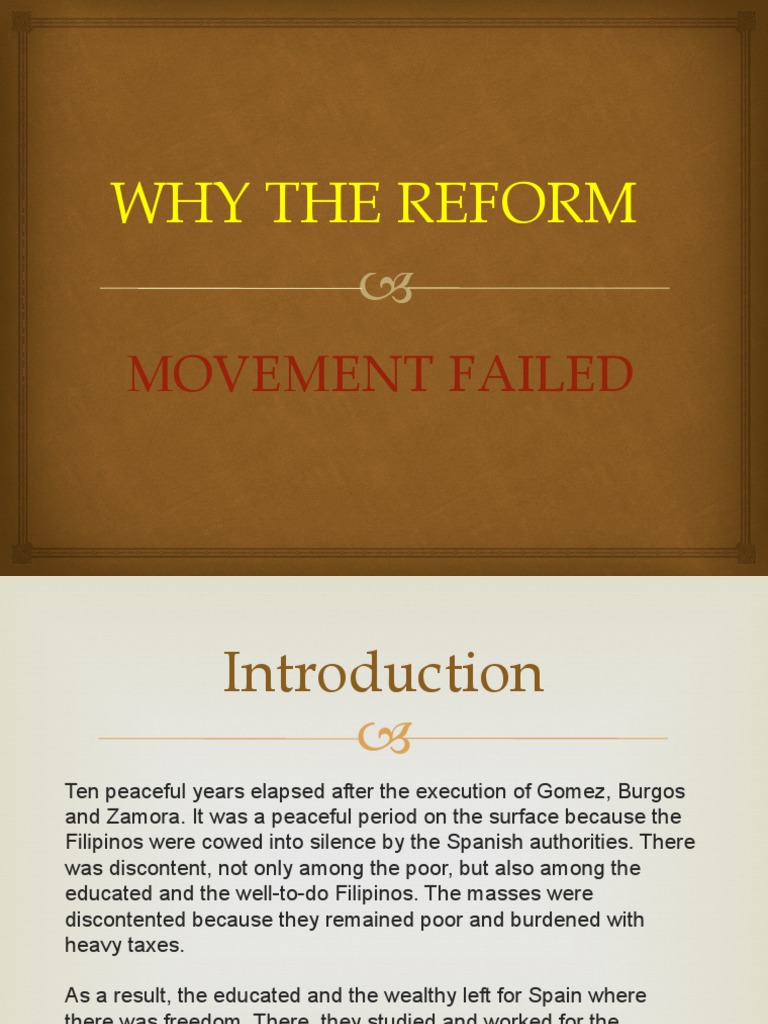 The Failure of the Philippine Reform Movement: An Analysis of the Goals ...