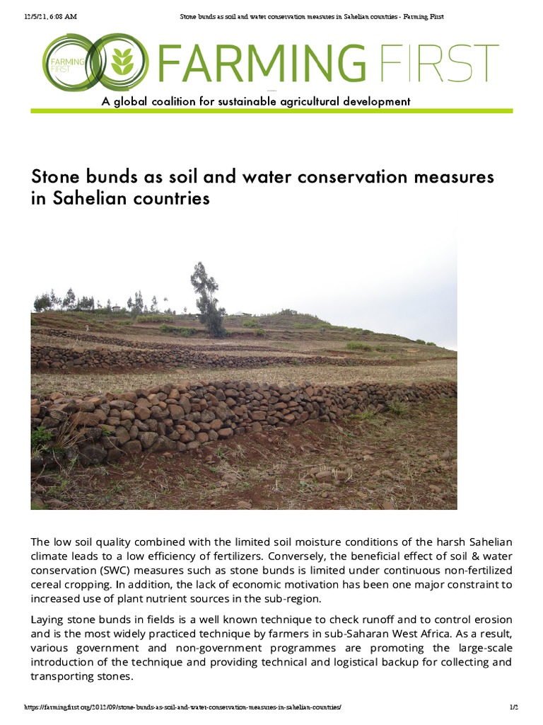 Stone Bunds As Soil and Water Conservation Measures in Sahelian ...