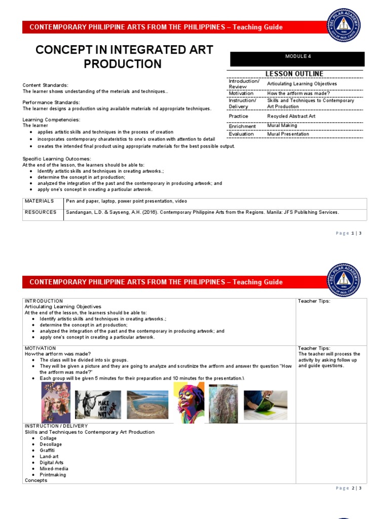 Teaching Guide for Contemporary Philippine Arts | PDF | Learning ...