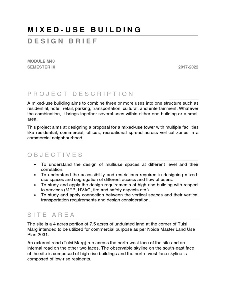 Design Brief (Mixed Use) | PDF | Mixed Use Development | Building