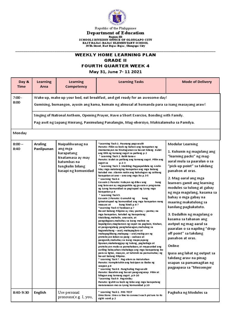 Eves WHLP q4 Week4-Grade2 | PDF