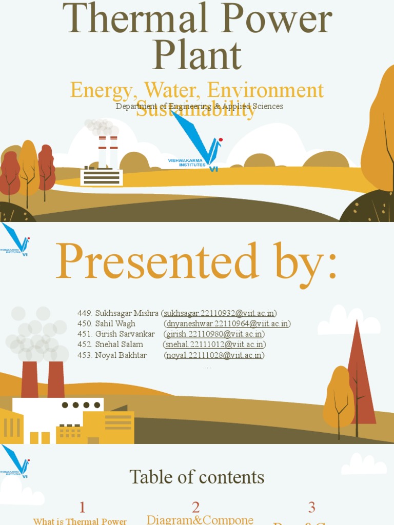 Thermal Power Plant Presentation | PDF | Steam | Heat Exchanger