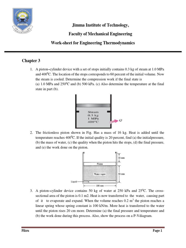 Worksheet Thermo I PDF 1 | PDF | Heat Transfer | Thermal Insulation