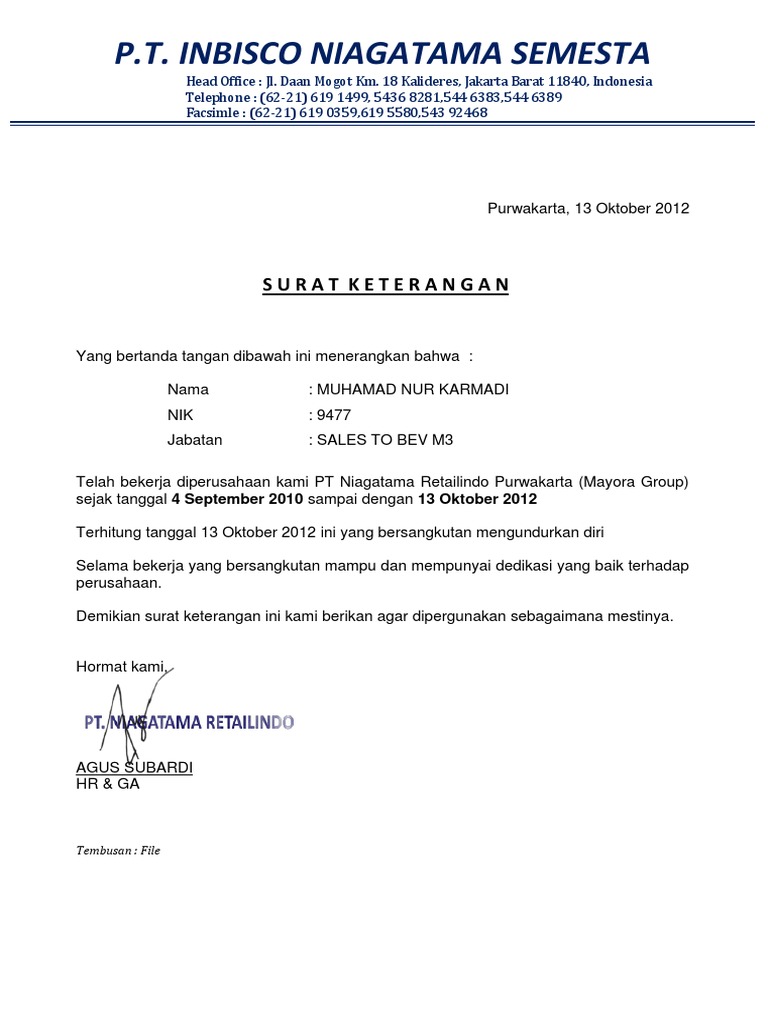 P.T. Inbisco Niagatama Semesta | PDF