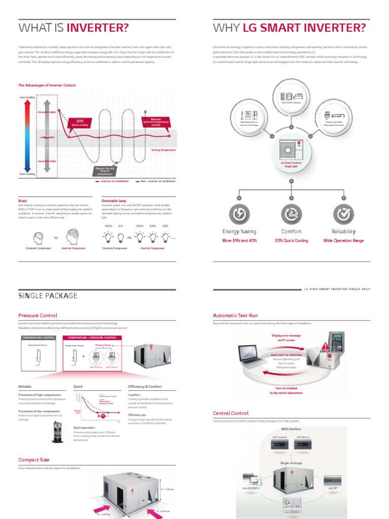 LG Single Package Catalogue | PDF | Air Conditioning | Power Inverter