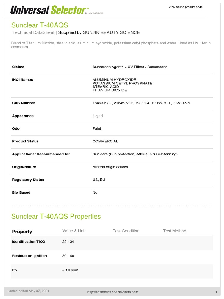 Sunclear T-40AQS - SUNJIN BEAUTY SCIENCE | PDF