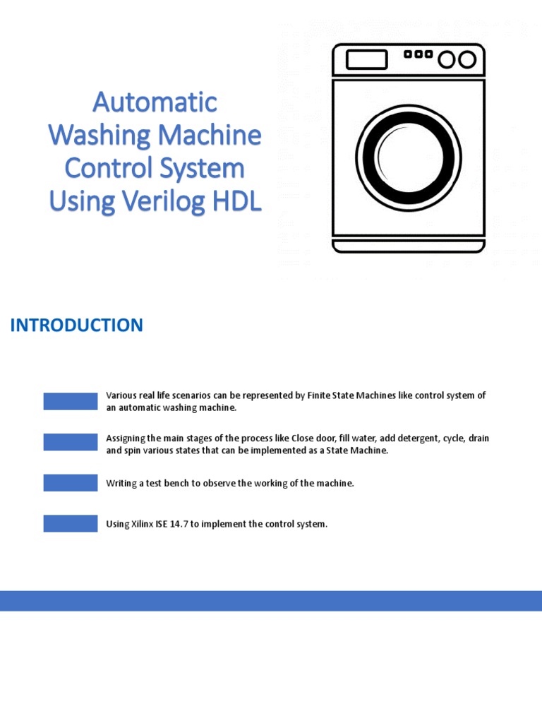 Automatic Washing Machine Control System Using Verilog HDL | PDF