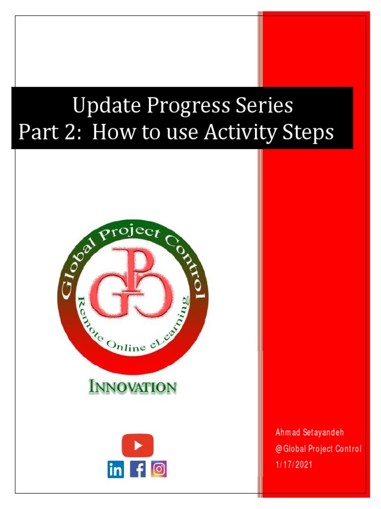 Activity Steps in Primavera P6 | PDF | You Tube | Software
