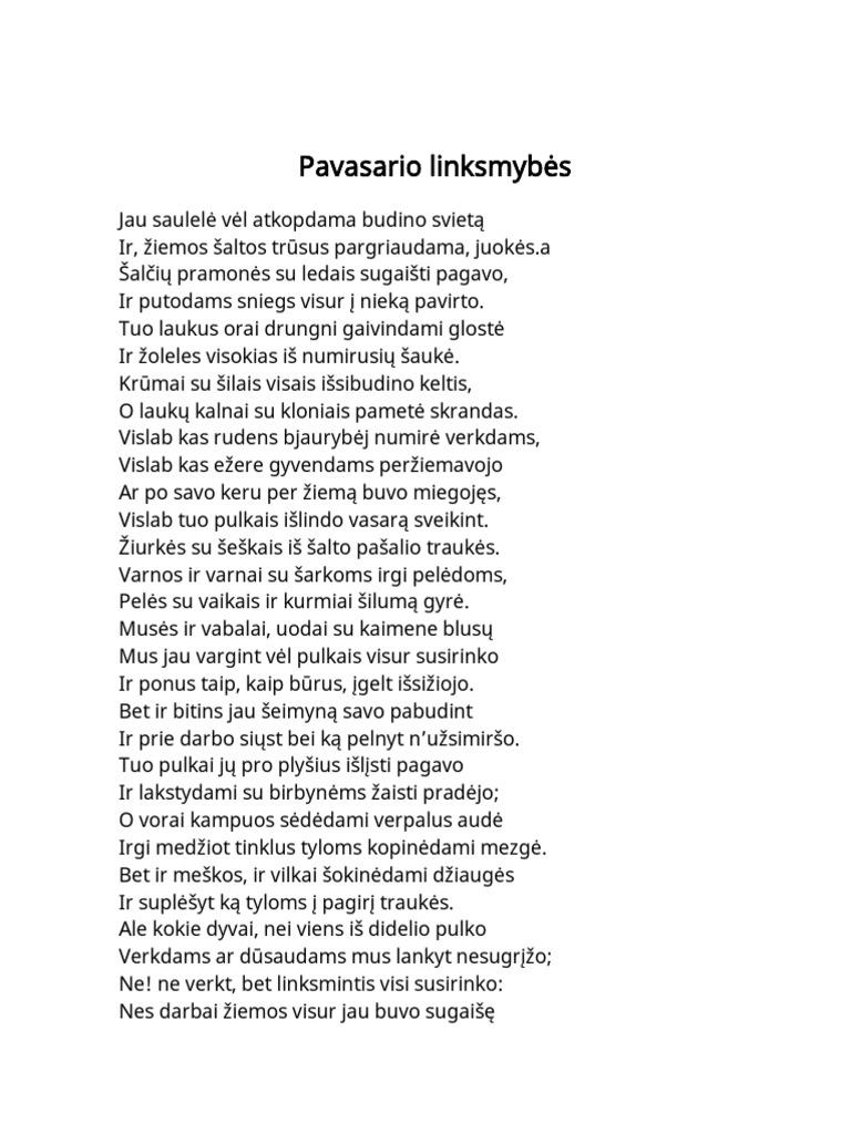 Kristijonas Donelaitis Metai | PDF