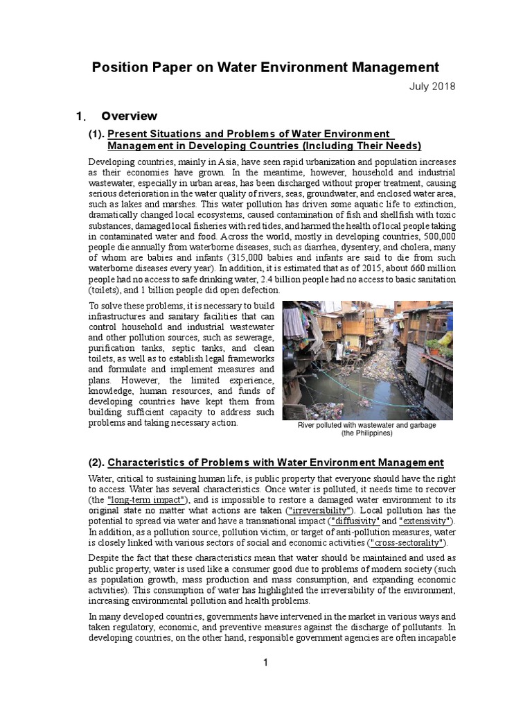 Position Paper On Water Environment Management | Descargar gratis PDF ...
