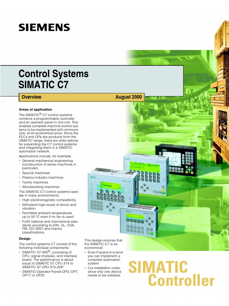 Siemens Simatic C7 Control System | Download Free PDF | Programmable ...