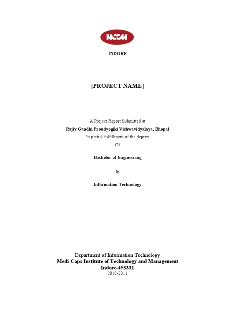 Minor Project Report Format It | Software Testing | Interface (Computing)