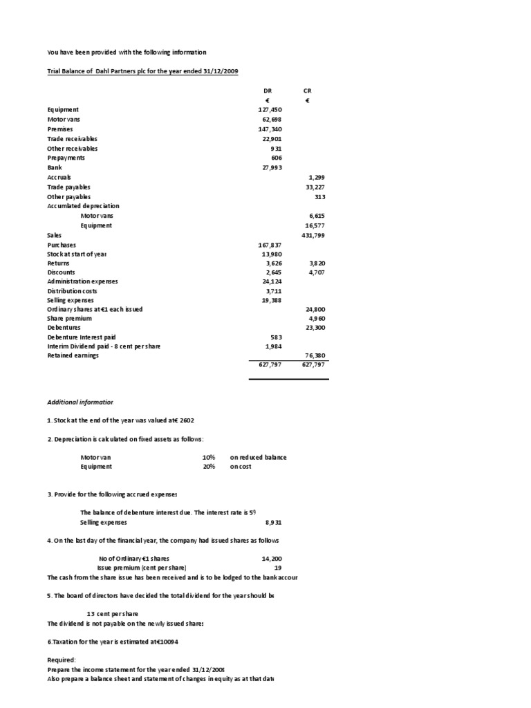 Accounting Exercise | PDF