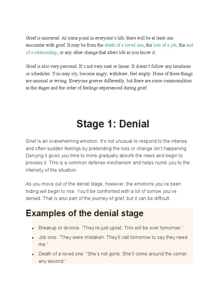 Grief Is Universal | PDF | Grief | Anger