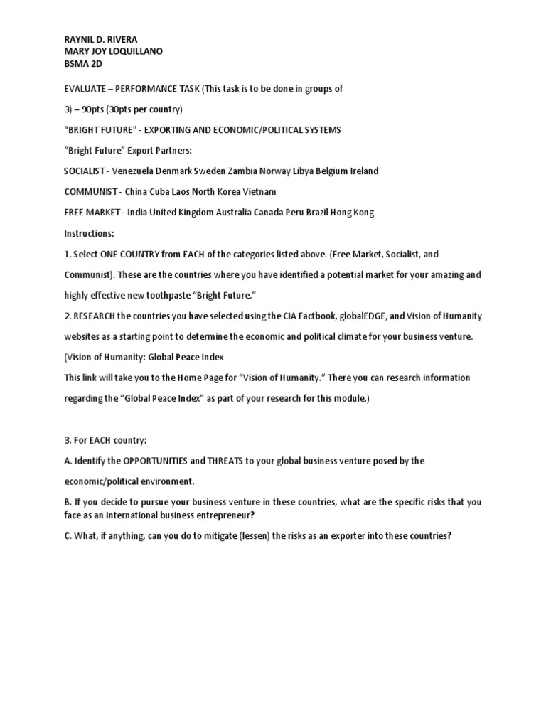 Module 3 Performance Task - Rivera, Raynil and Loquillano, Mary Joy Bsma 2d | PDF | China ...