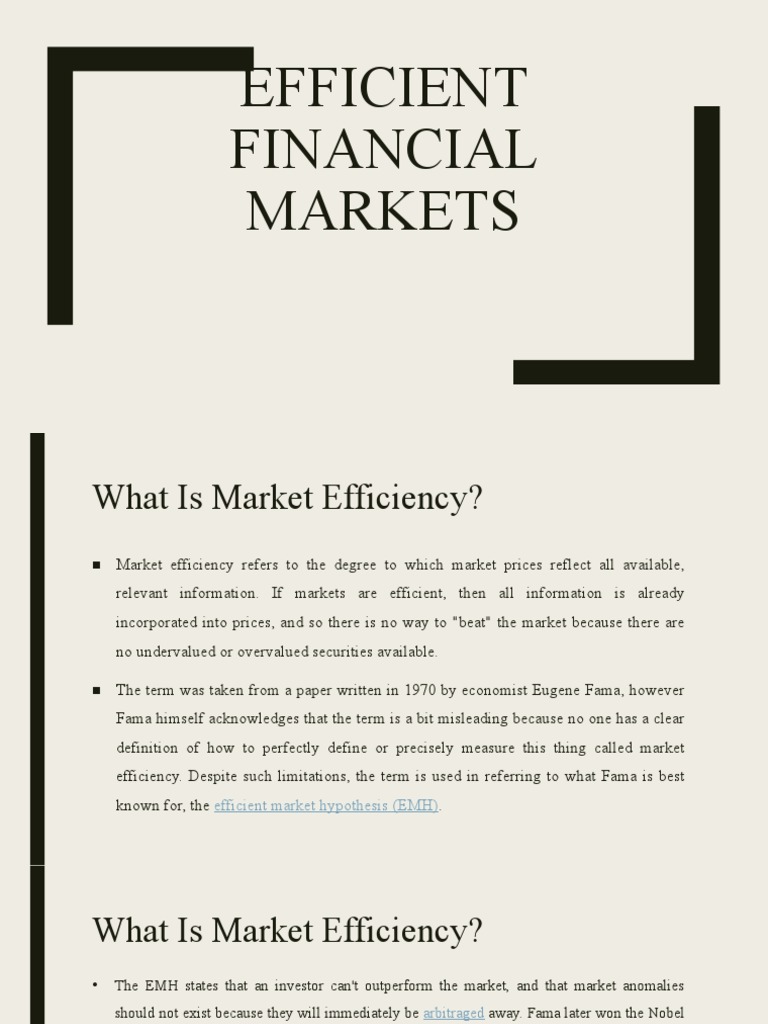 Market Efficiency | PDF | Efficient Market Hypothesis | Technical Analysis