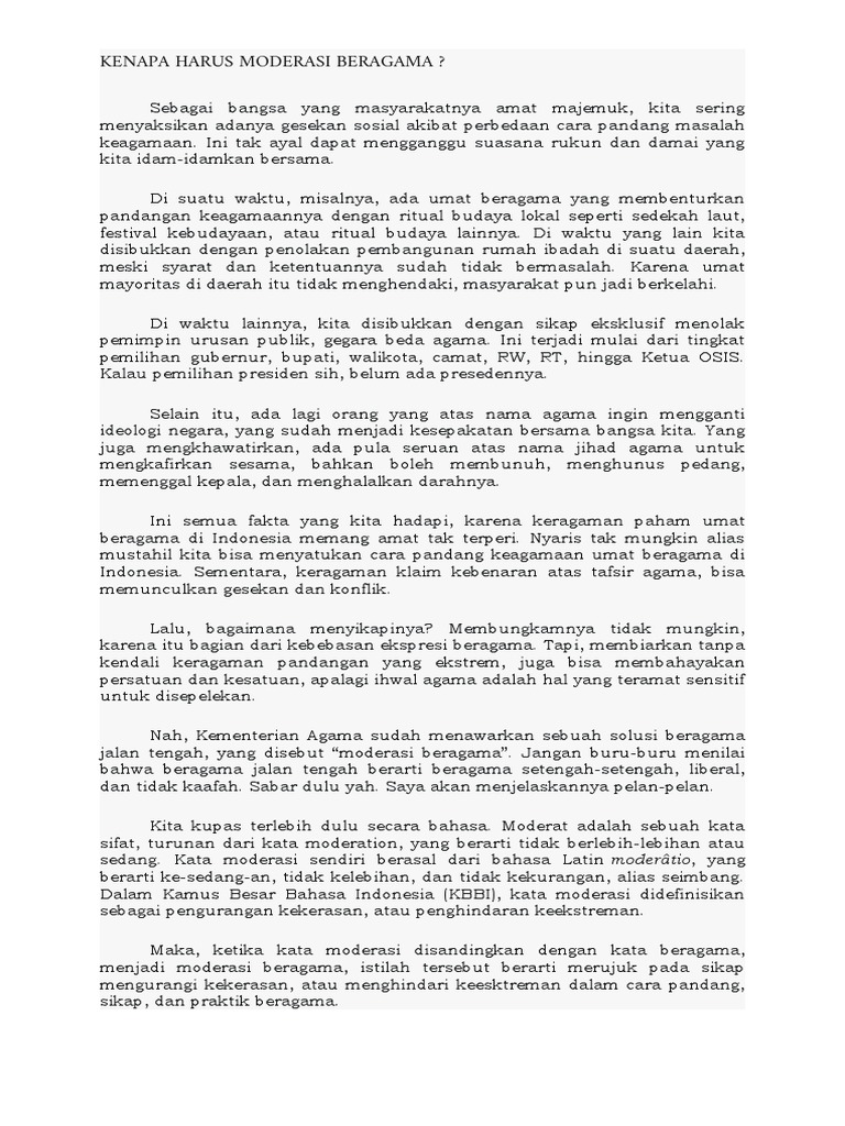 Moderasi Beragama | PDF