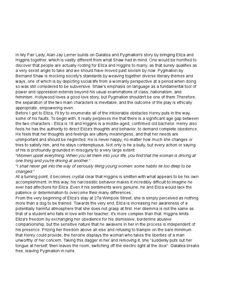 Pygmalion - George Bernard Shaw | PDF | Pygmalion (Play)