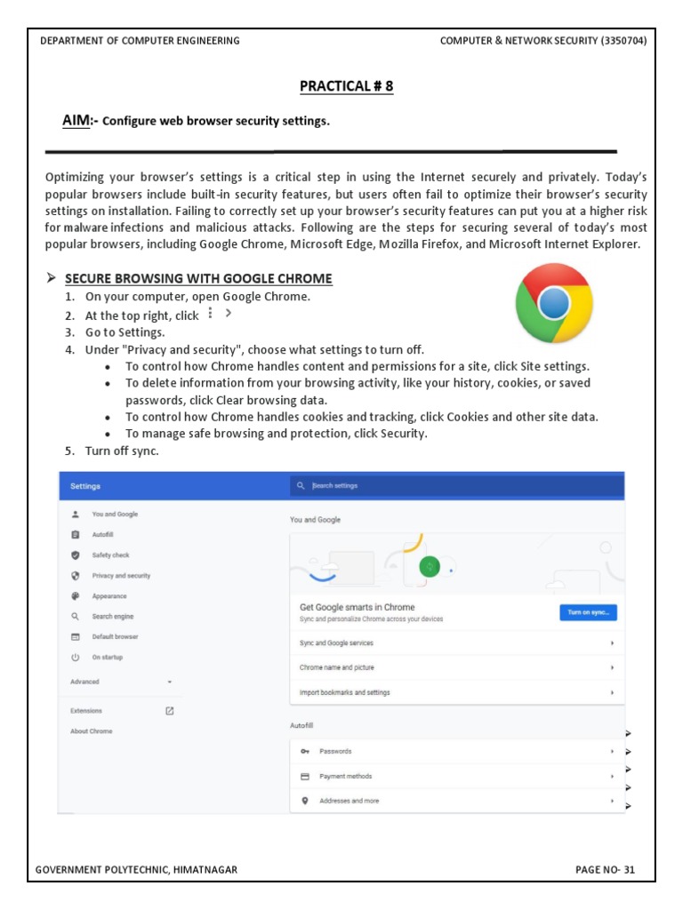Practical # 8 AIM:-: Configure Web Browser Security Settings | PDF | Http Cookie | Internet Explorer
