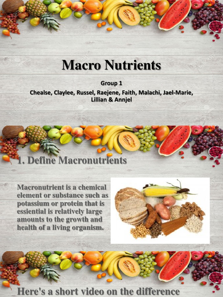 Macro Nutrients 1 | PDF | Nutrients | Carbohydrates