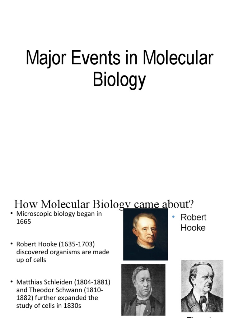 Major Events in Molecular Biology | PDF | Dna | Gene