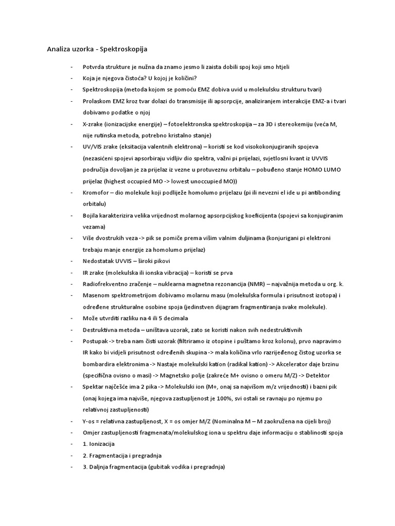 Predavanje 1 - Infracrvena Spektroskopija | PDF