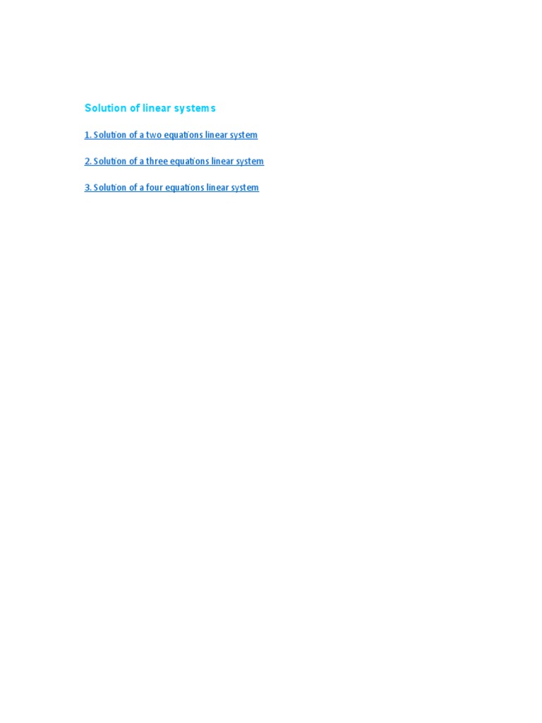 Math System Of Linear Equations Solved With Matrix Inversion Method