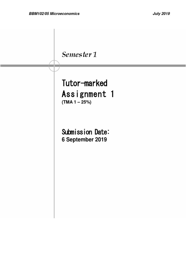 Tutor-Marked Assignment 1: Semester 1 | PDF | Demand | Prices