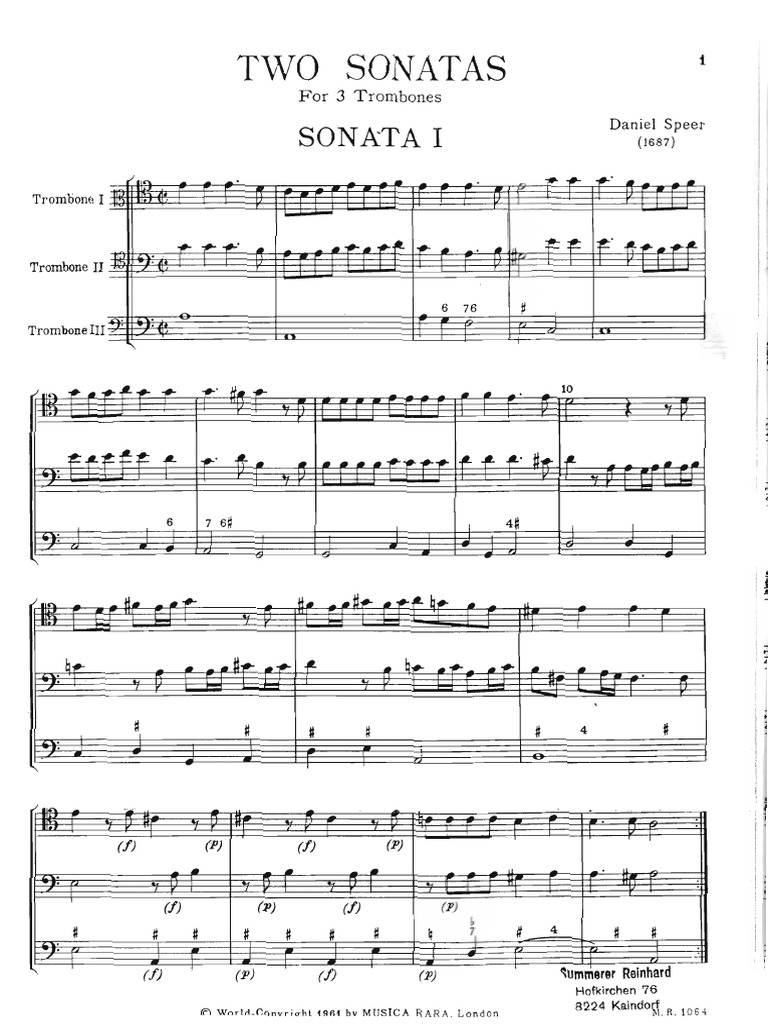 Speer - Two Sonatas | PDF