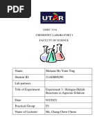 Experiment 5 - Halogen-Halide Reactions in Aqueous Solutions | PDF