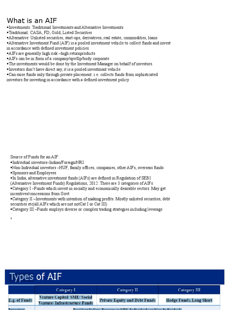 AIf Presentation | PDF | Investing | Investor
