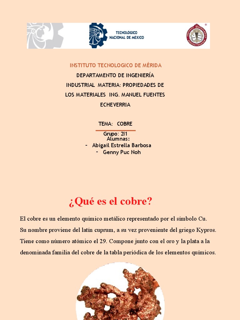 Propiedades y aplicaciones del cobre | PDF | Cobre | Rieles Propiedades y aplicaciones del cobre | PDF | Cobre | Rieles