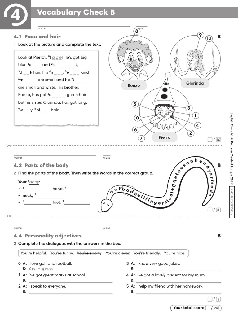 Eca1 - Tests - Vocabulary Check 4b | Pdf | Linguistics