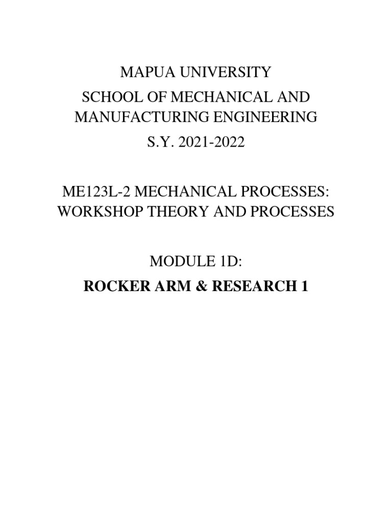 Mapua University School of Mechanical and Manufacturing Engineering S.Y ...