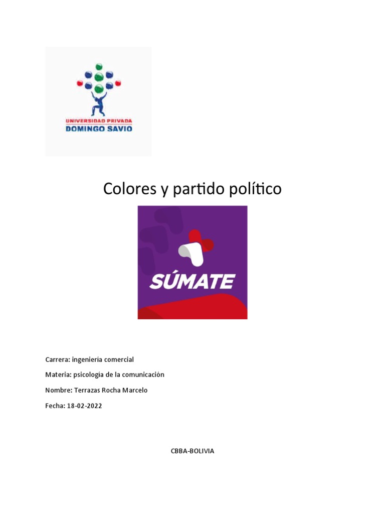 Colores del partido político Súmate | PDF | Amor | Color