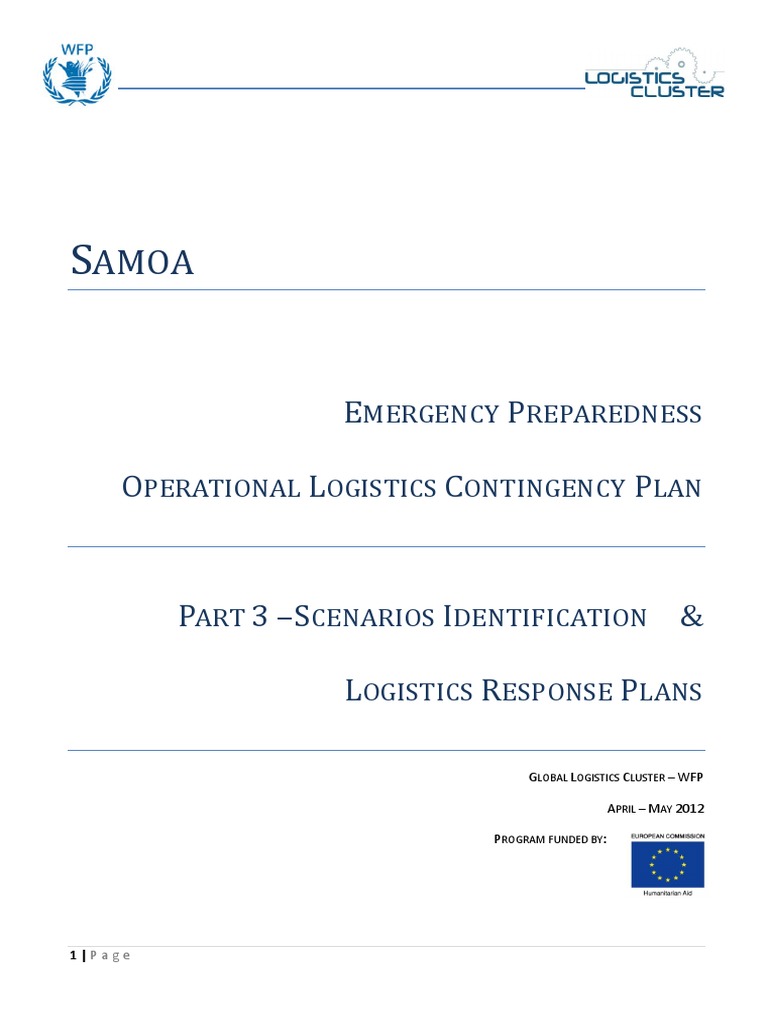 SAMOA Logistics Operational Plan - Part 3 - Scenarios Identification ...