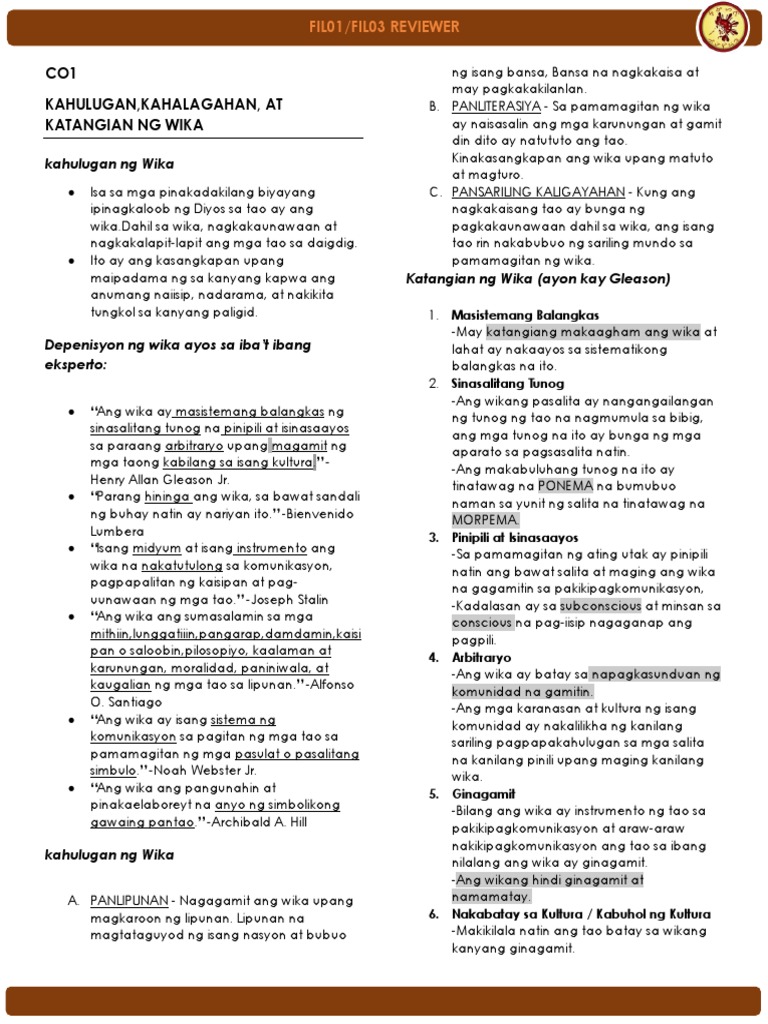 Fil01 Co1 Co2 Rebyuwer | PDF