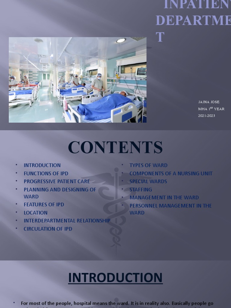 Inpatient Department Overview and Design | PDF | Hospital | Childbirth