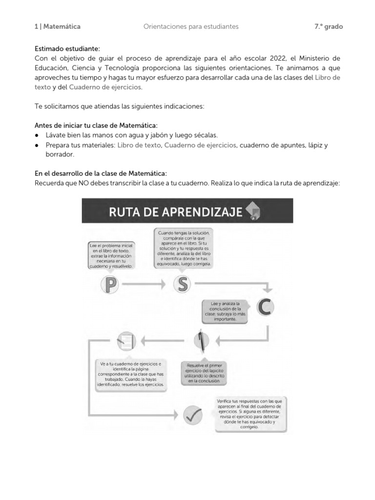 Orientaciones Estudiante Matematica 7mo Grado s1 BN | PDF | Science